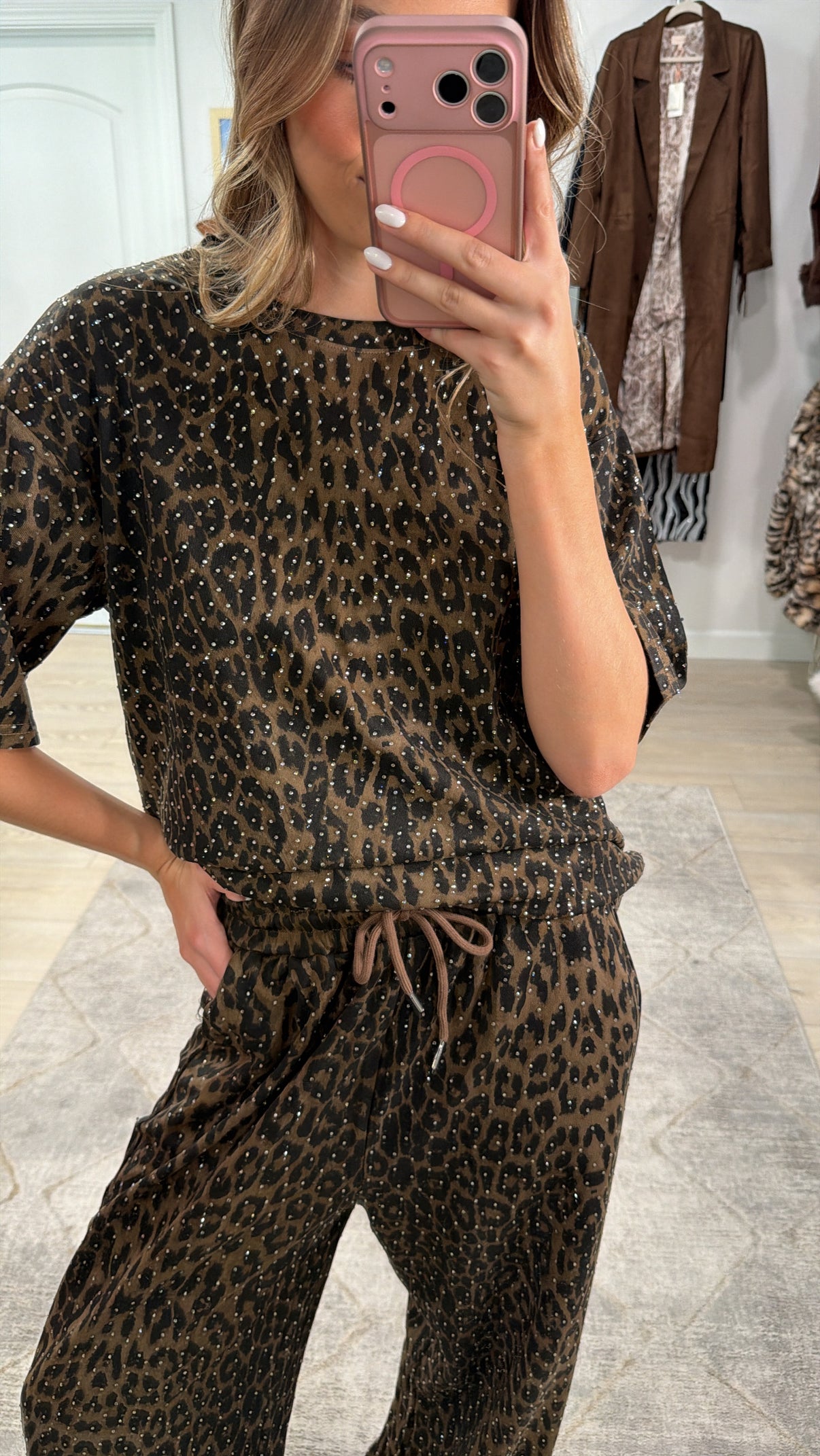 NEW!! "Luxe Leopard" Rhinestone Lounge Set – Glitzy Bella