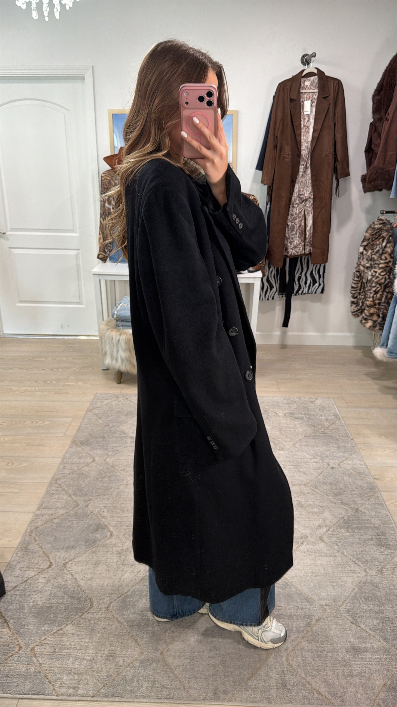 NEW!! Vintage Burberry Black Wool Coat Size Large – Glitzy Bella