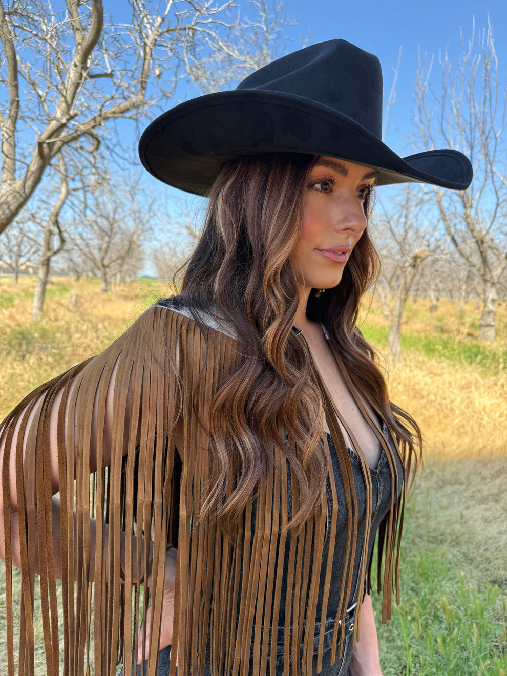 AS SEEN ON LILYAN COLE at the ACM AWARDS!! Cowhide Fringe Shawl in Tri ...