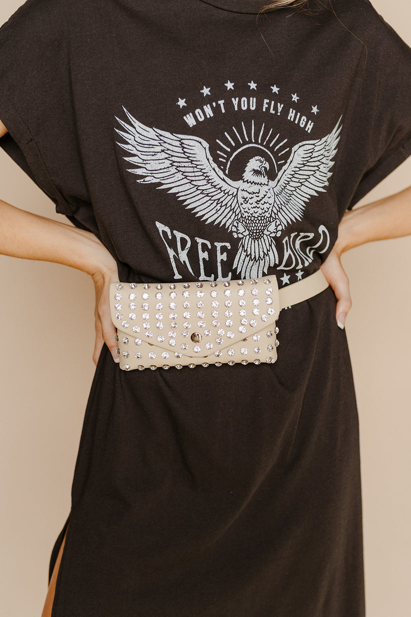 FINAL SALE!! “Freebird Eagle” Graphic T-Shirt Dress in Washed Black ...